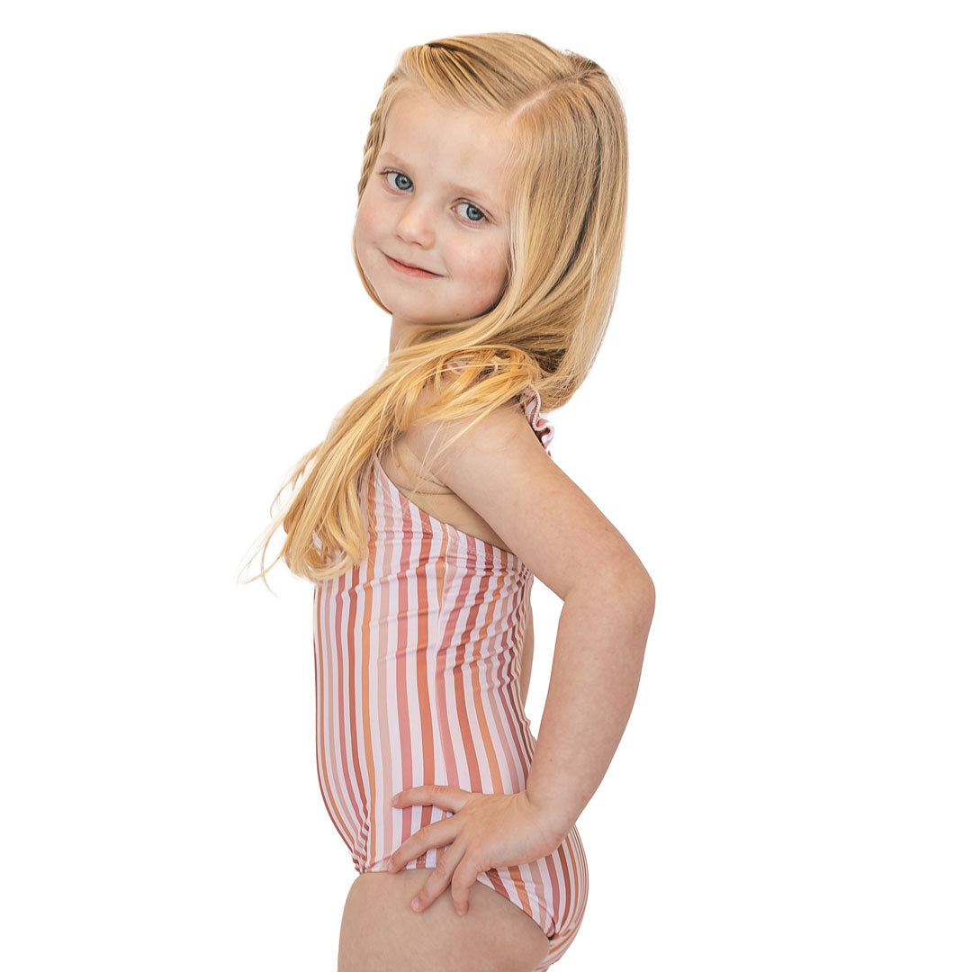 Ruffle Strap One Piece Swimsuit Girls